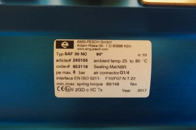 AMG-Pesch SAF 30 NC pneumatic actuator - Industriële Veiling Eindhoven