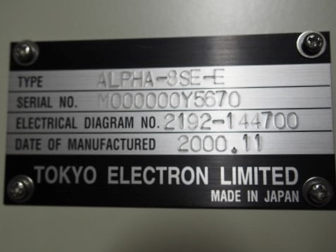 TEL Alpha-8SE-E Vertical Gas Diffusion Furnace - Industriële Veiling ...